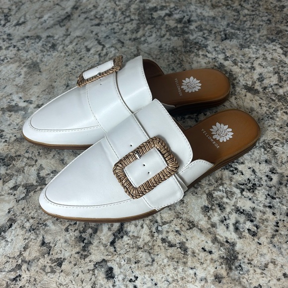 Yellow Box | Shoes | Yellow Box Nikko White Faux Leather Mule Slides ...